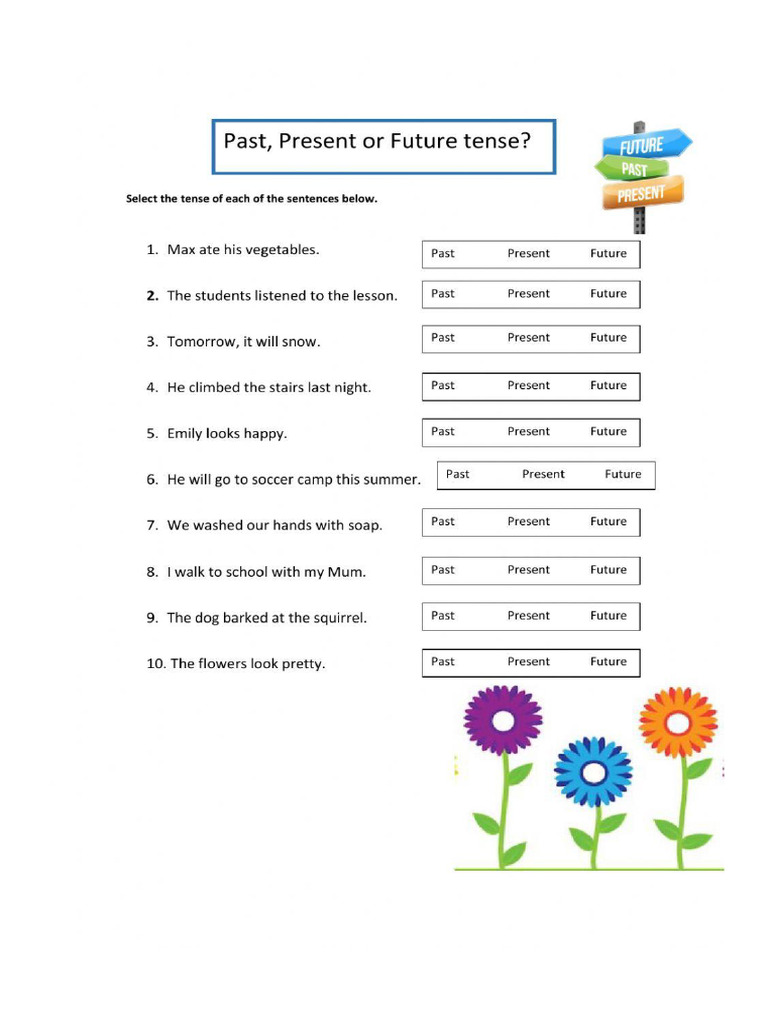 Verb Tense Worksheet | PDF