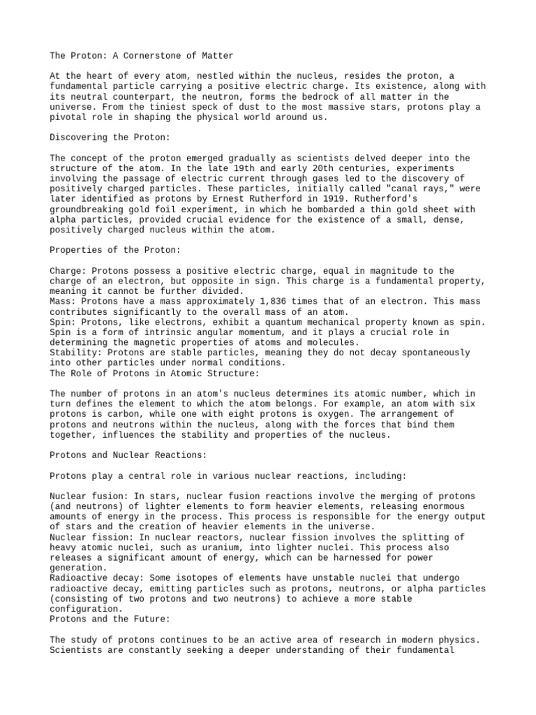 Proton Pdf Nuclear Physics Proton