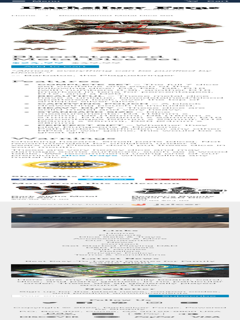 Bloodstained Metal Dice Set - Darksilver Forge | PDF | Tabletop Games ...