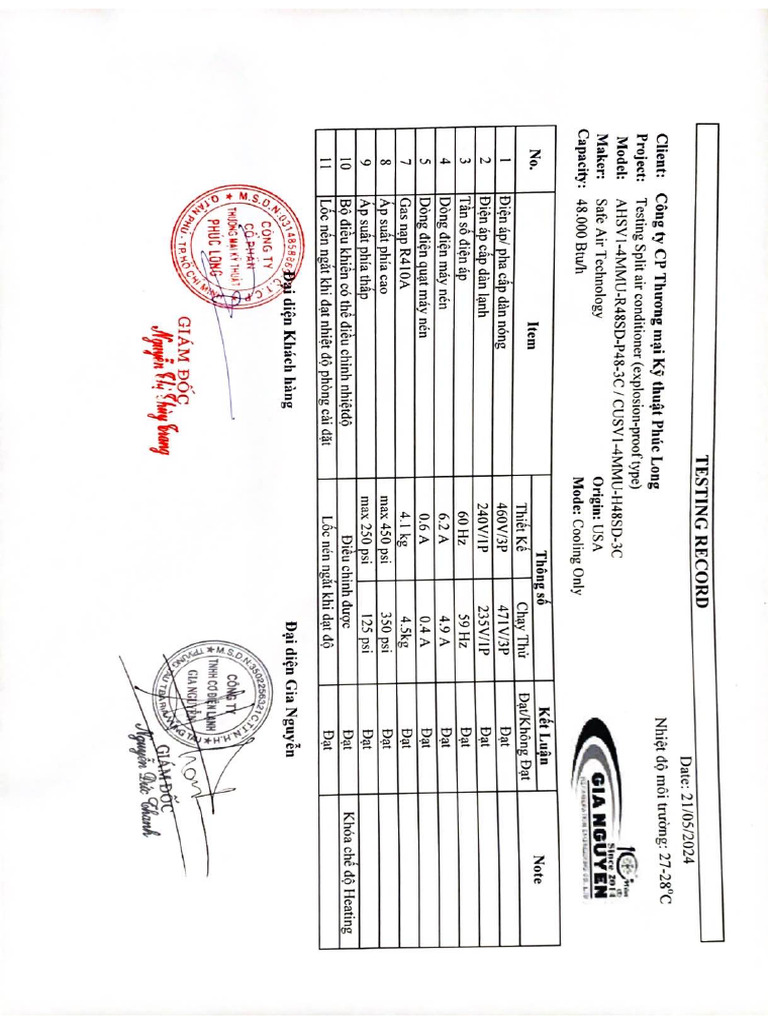 Testing Air Conditioner | PDF