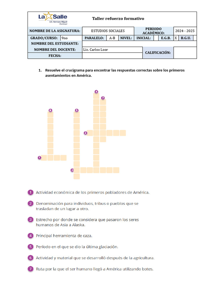 Taller Refuerzo Formativo | PDF