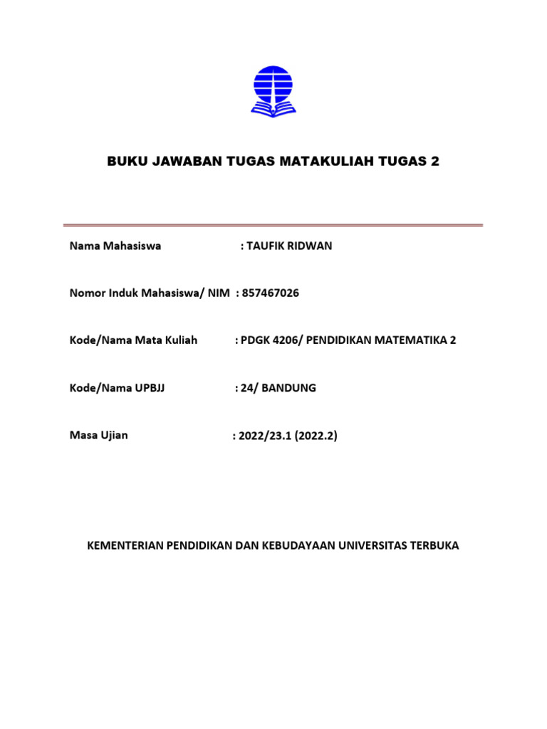 bjt_umum_tmk2_Pendidikan Matematika 2_Taufik Ridwan_857467026 | PDF