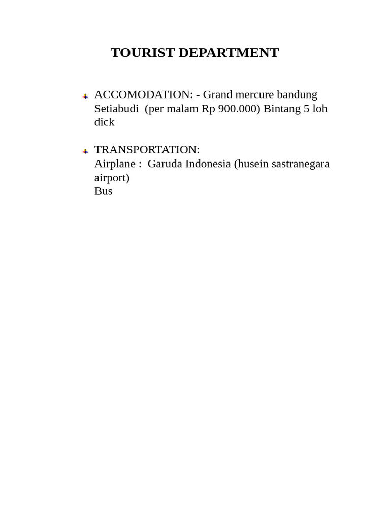 TOURIST DEPARTMENT Project Ea | PDF