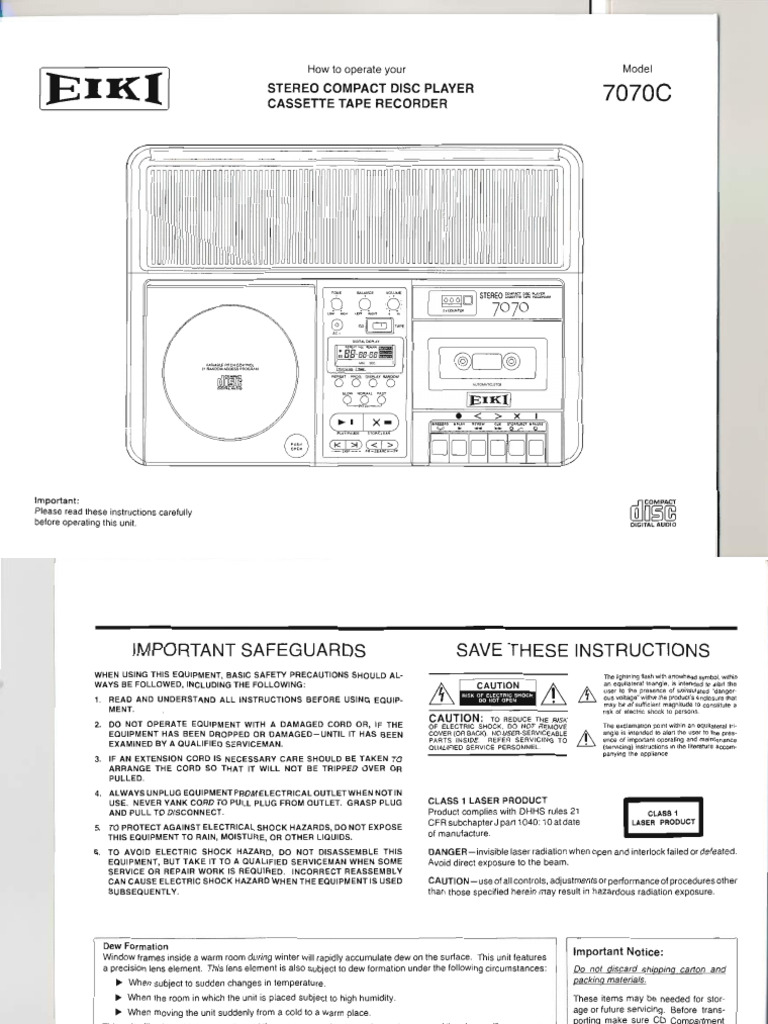 Eiki 7070 owners manual | PDF | Radio | Electromagnetic Interference