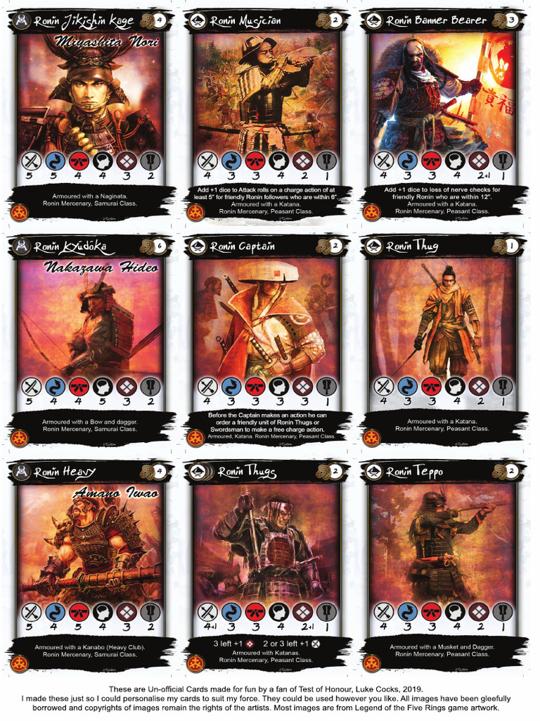 Lukes New TOH Ronin Extra Card Sheet | PDF