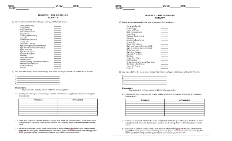 Lesson 9 Activity Pdf