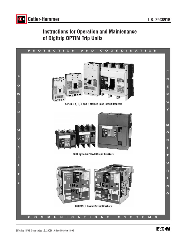Digitrip Optim Trip Units Il29c891b | PDF | Manufactured Goods ...