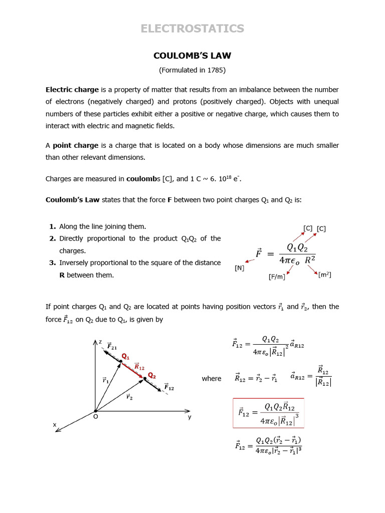 03 Coulombs Law | PDF | Electric Charge | Electrostatics