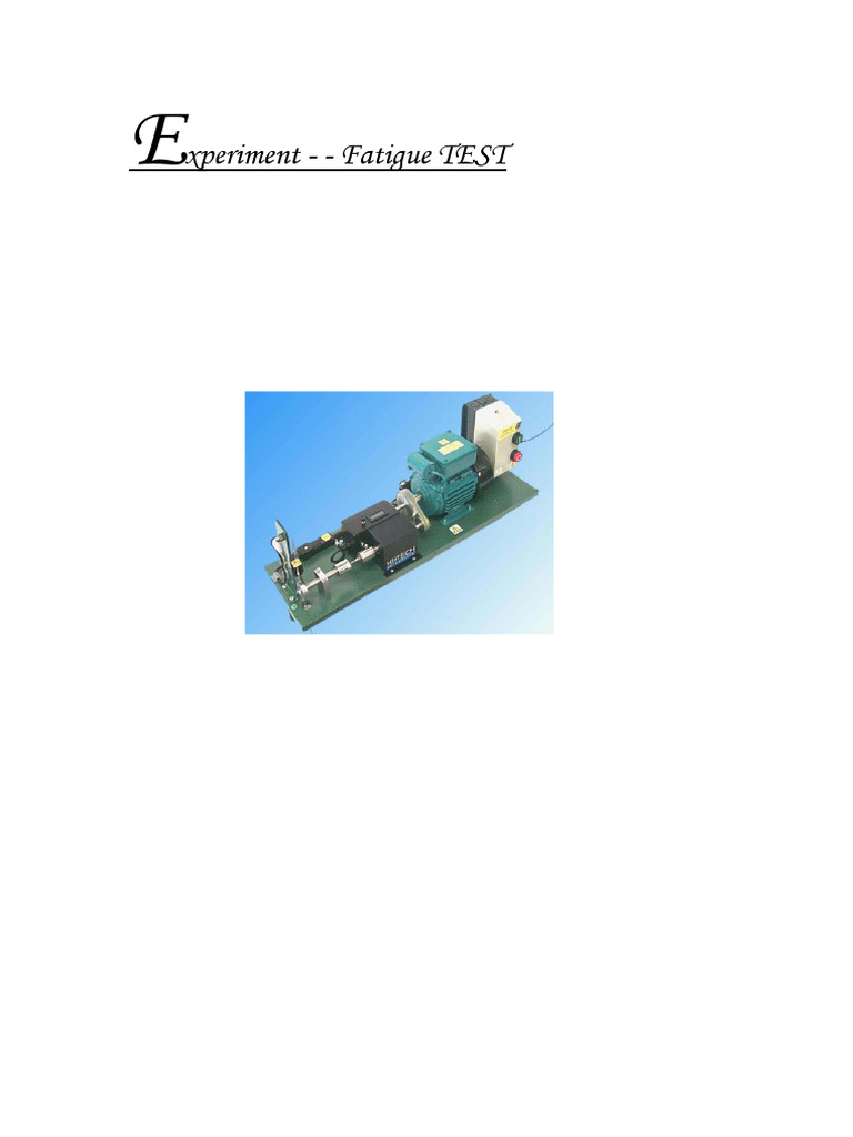 Fatigue Testing Procedure Overview | PDF | Yield (Engineering ...