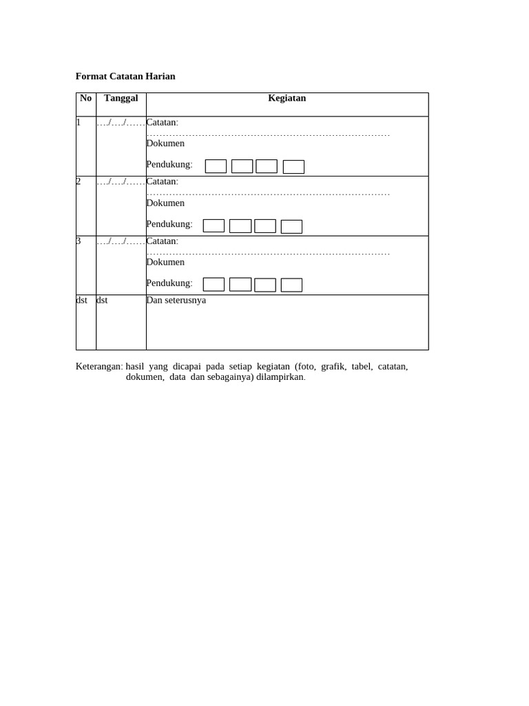 Format Catatan Harian | PDF