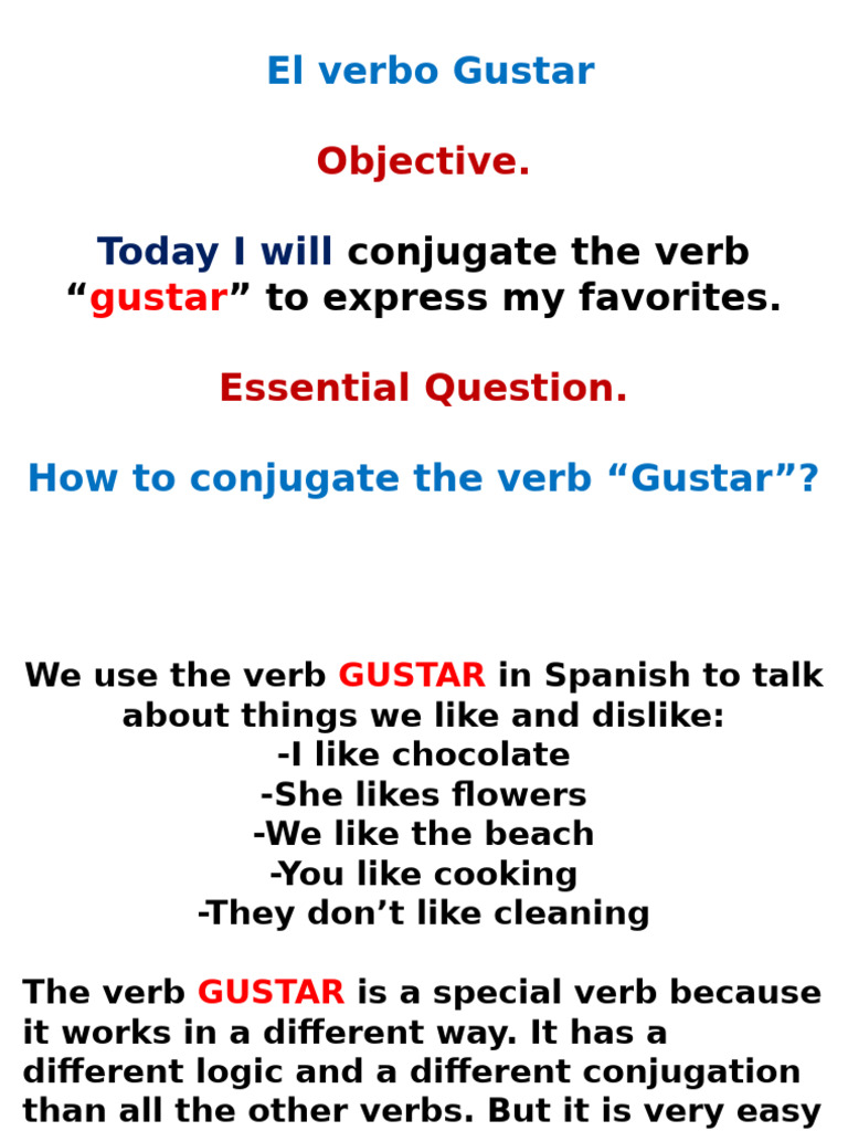El+Verbo+Gustar. | PDF