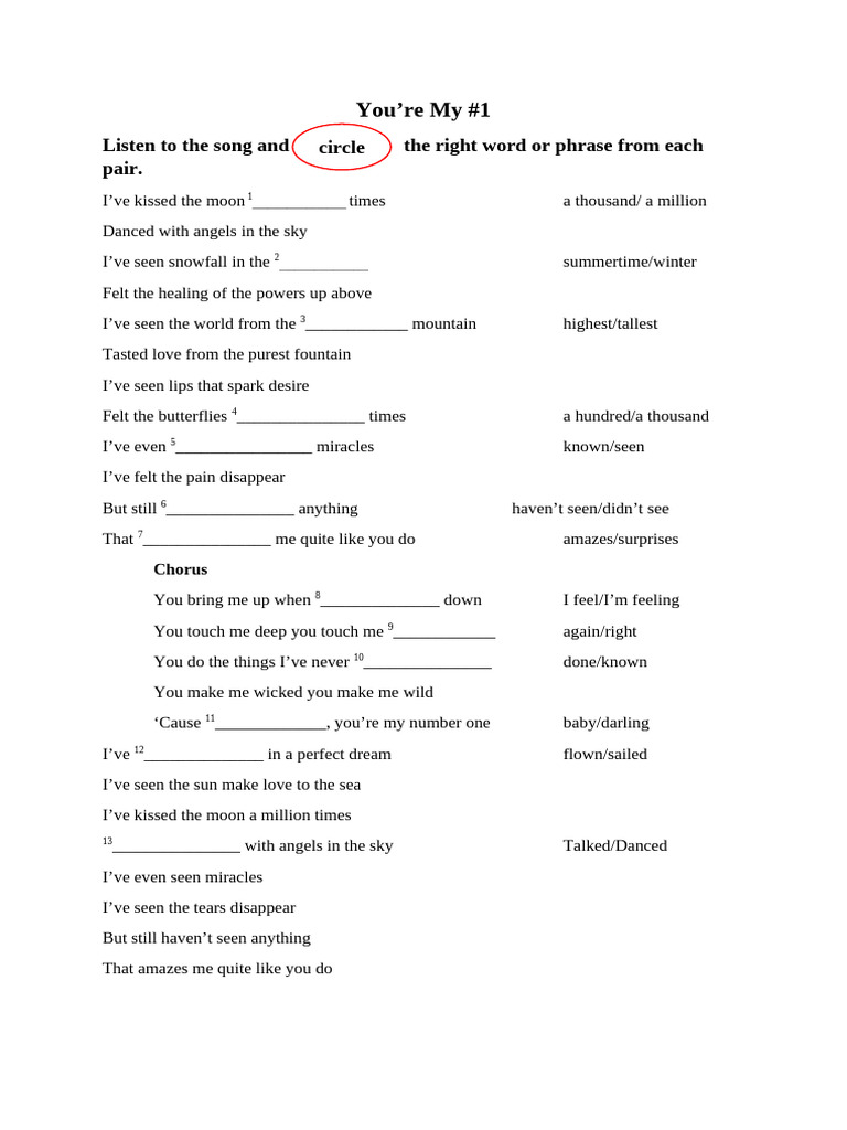 You're My #1 - Song - Warm - Up | PDF