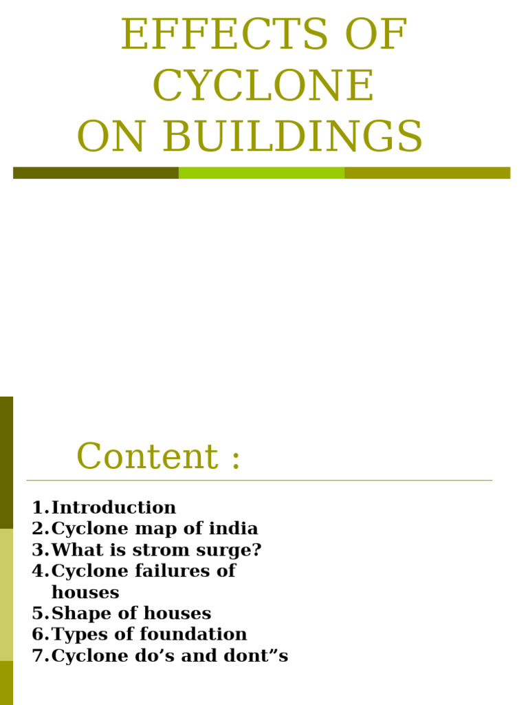 Effects of Cyclones On Building | PDF | Storm Surge | Tropical Cyclones