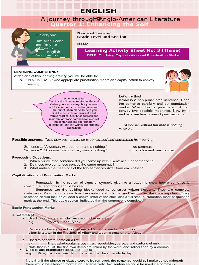 Capitalization and Punctuation Guide | PDF | Punctuation | Comma