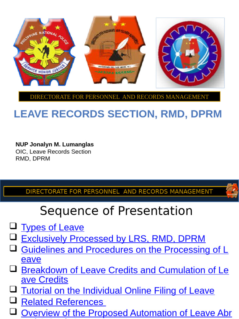 LRS Presentation For OPRMS POLICE STATIONS | PDF | Parental Leave ...