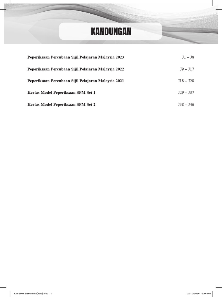 KM SPM SBP Kimia (Jaw) | PDF