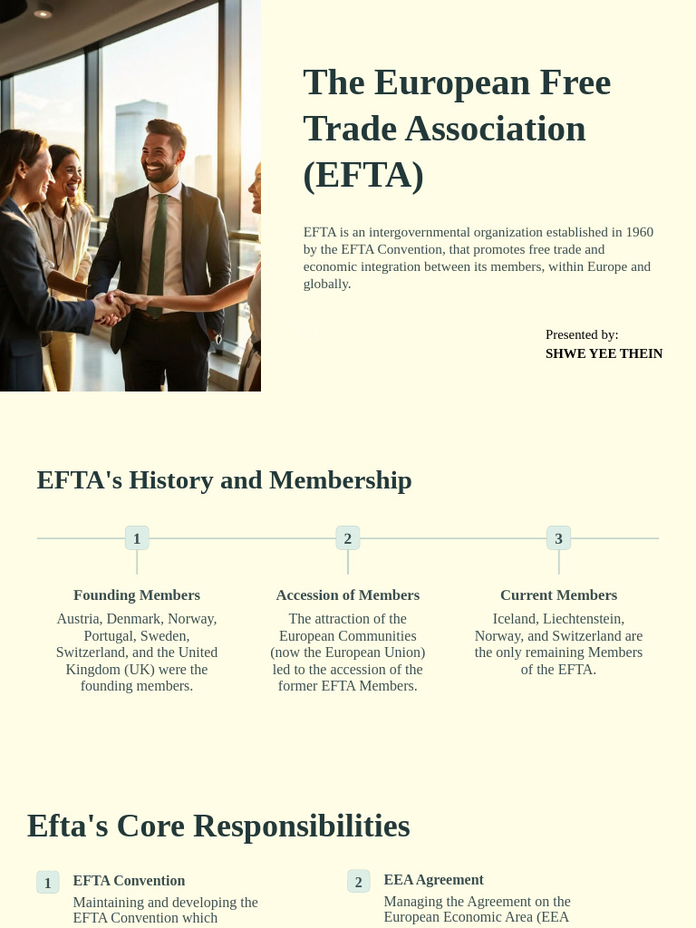 The European Free Trade Association EFTA | PDF | European Economic Area ...