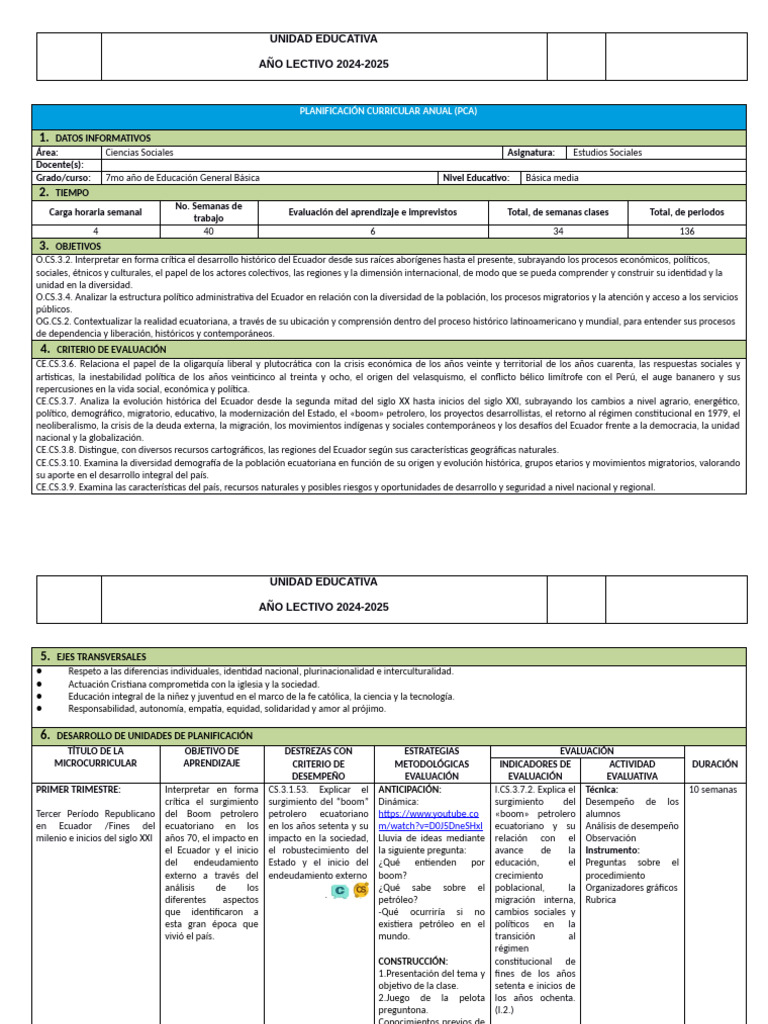Pca 7mo Eess... 2024 | PDF | Ecuador | Migración humana