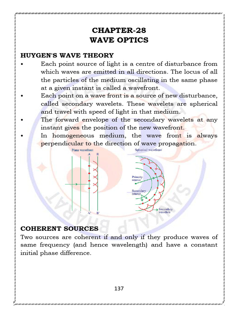 Wave Optics - by @MadXAbhiOfficial - Handbook | PDF | Waves | Coherence (Physics)