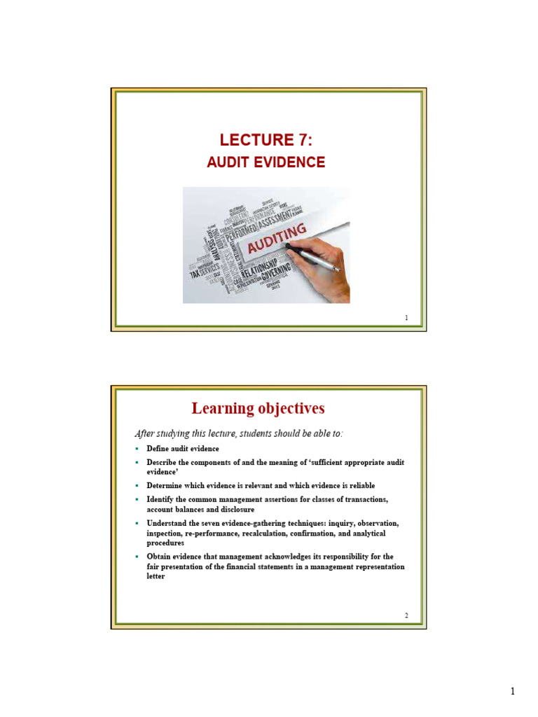 Lecture 7 | PDF | Audit | Accounting