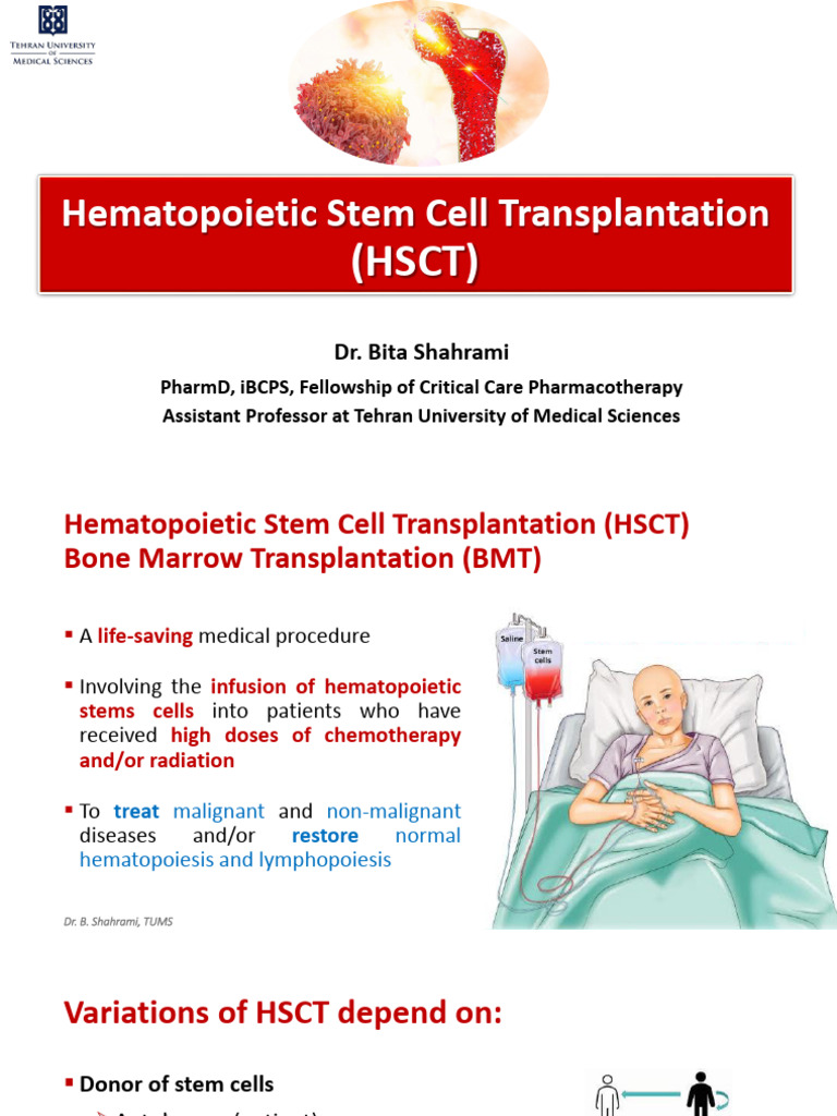 HSCT PharmD, 2023 | PDF | Hematopoietic Stem Cell Transplantation ...