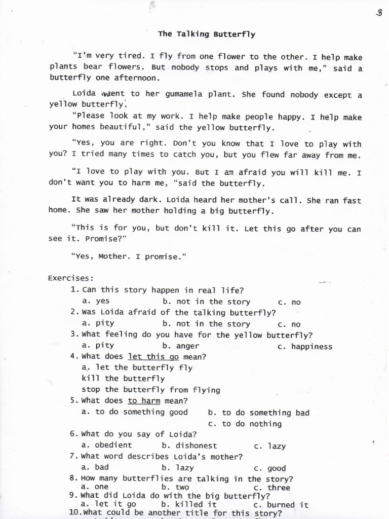 3 TALKING BUTTERFLY | PDF