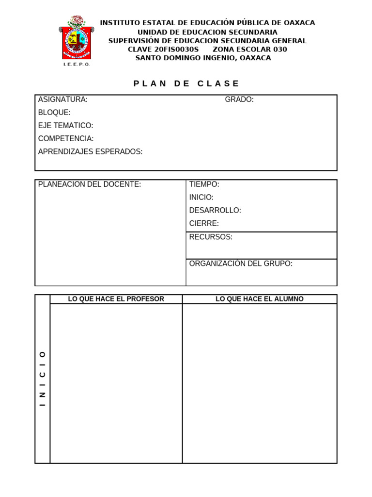 Formato Plan Clase | PDF