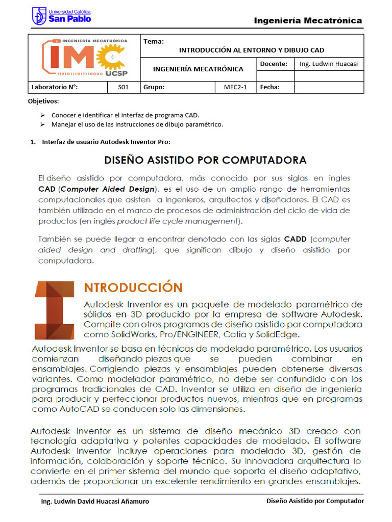 S1 - Laboratorio Dibujo Cad | PDF | Diseño asistido por ordenador ...