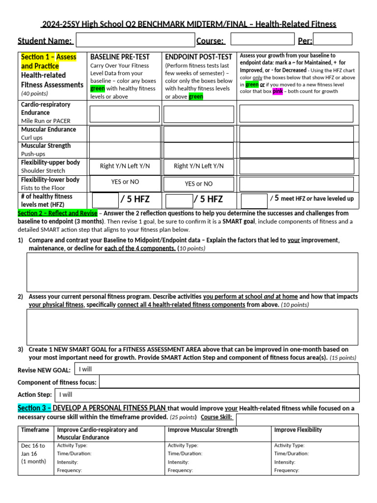 2024-25SY High School - Q2 Benchmark Assignment - Enter For Midterm ...