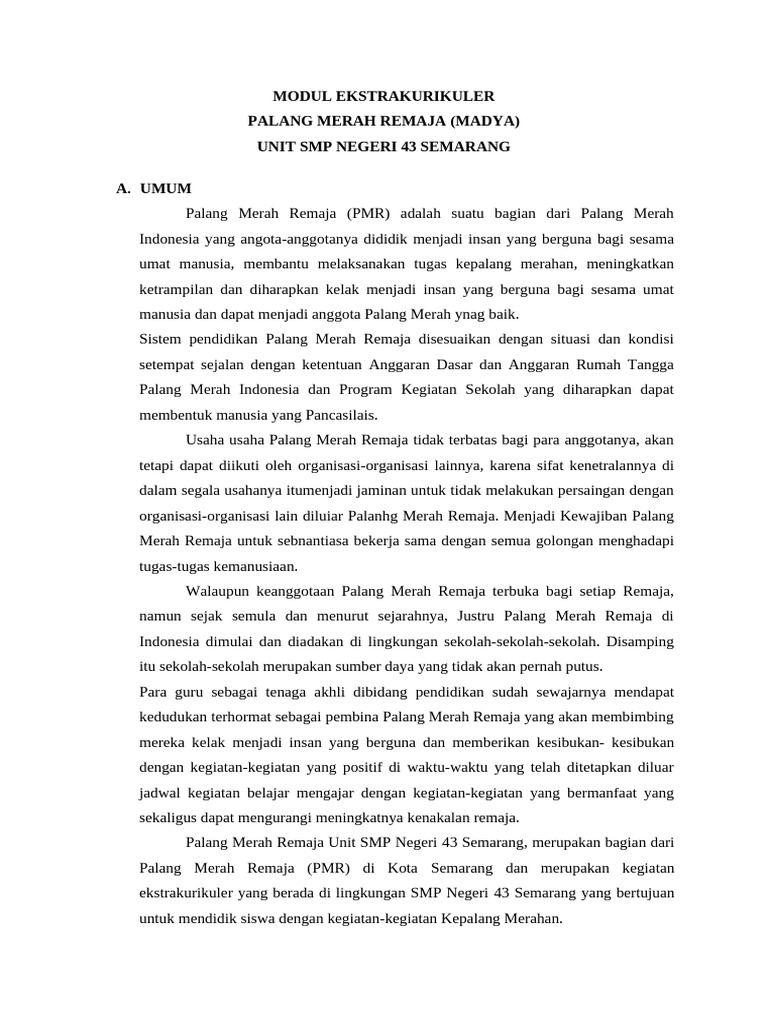 Modul Ekstrakurikuler PMR | PDF