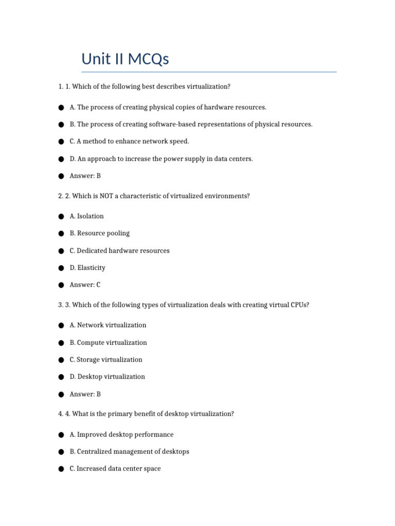 Cloud_Computing_Virtualization_MCQs (2) | PDF | Virtualization | Cloud Computing