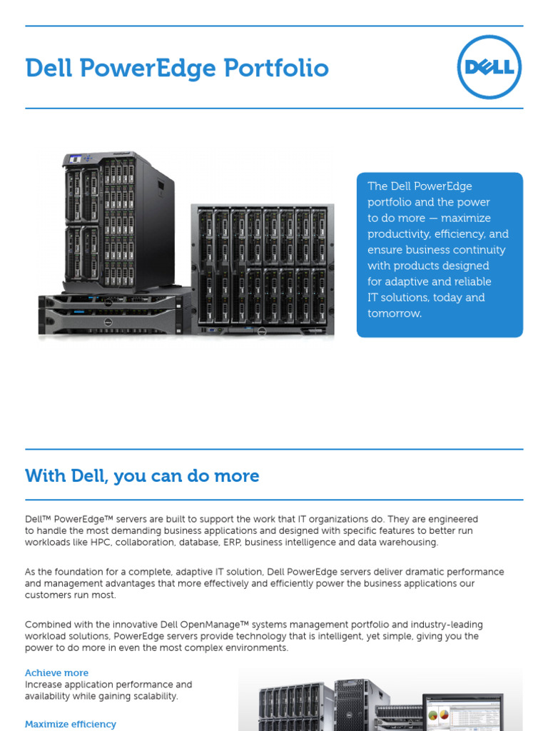 Dell Poweredge Portfolio Guide | PDF | Solid State Drive | Scalability