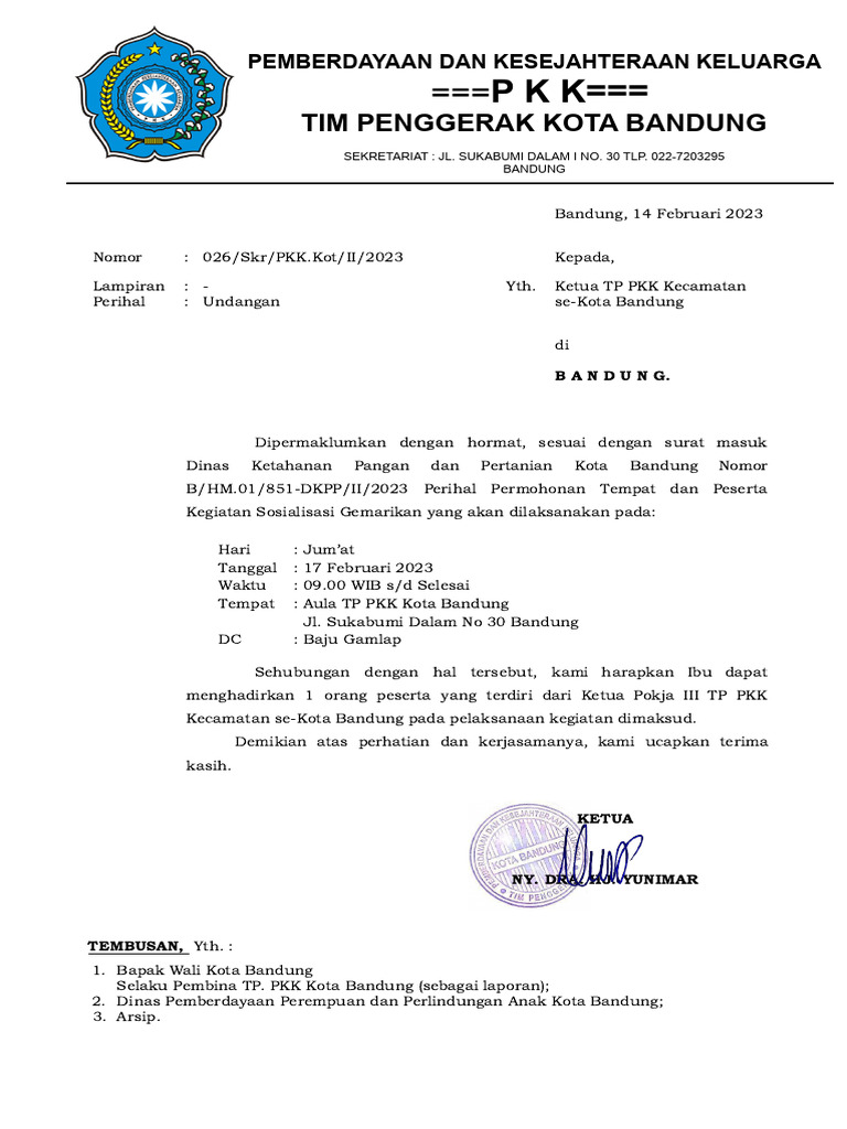 026 - Surat Undangan Sosialisasi Gemarikan | PDF