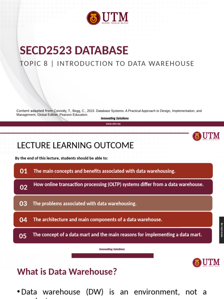 Topic 8 - Intro To Data Warehouse | PDF | Data Warehouse | Information Technology