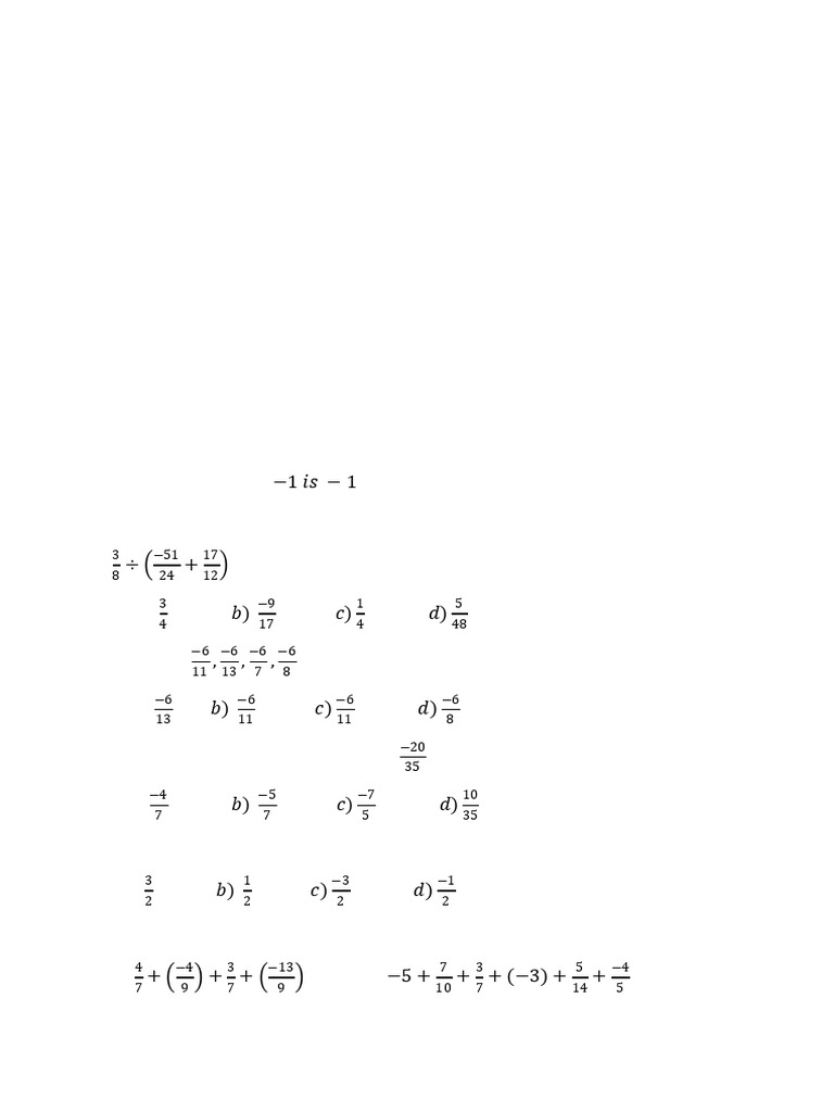 VIII Maths L-1 Rational Numbers WS 1 Unsolved | PDF | Integer ...