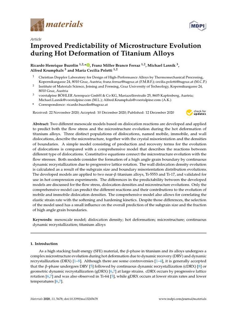 5 Improved Predictability Of Microstructure Evolution During Hot
