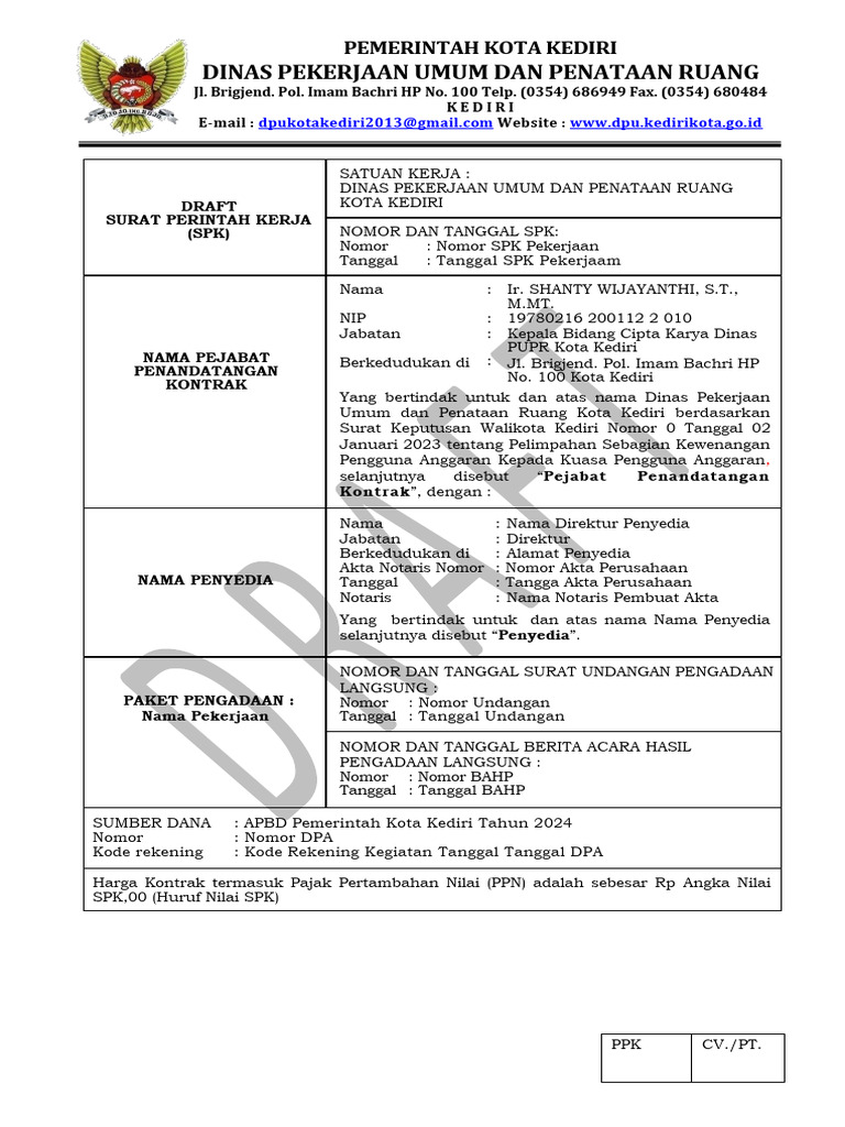 Draft SPK PL PWS 2024 | PDF