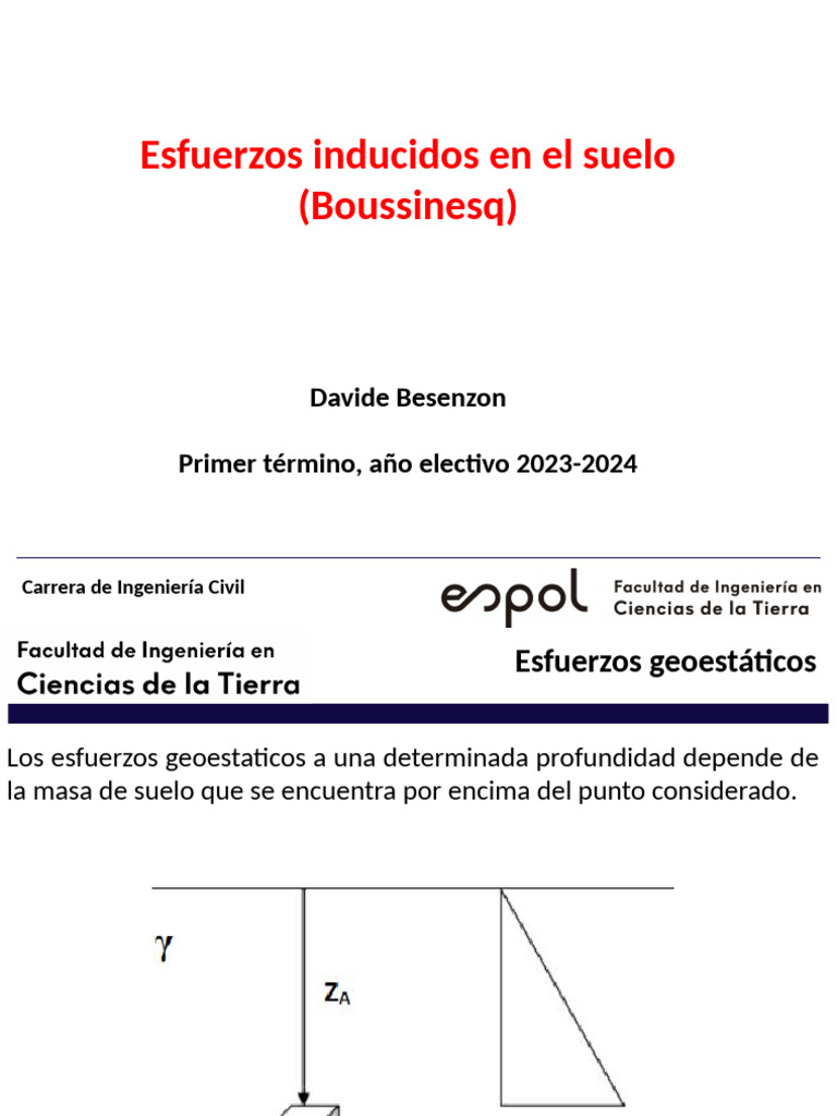 08 - Esfuerzos Inducidos en El Suelo (Boussinesq) | PDF | Elasticidad (Física) | Mecánica de suelos