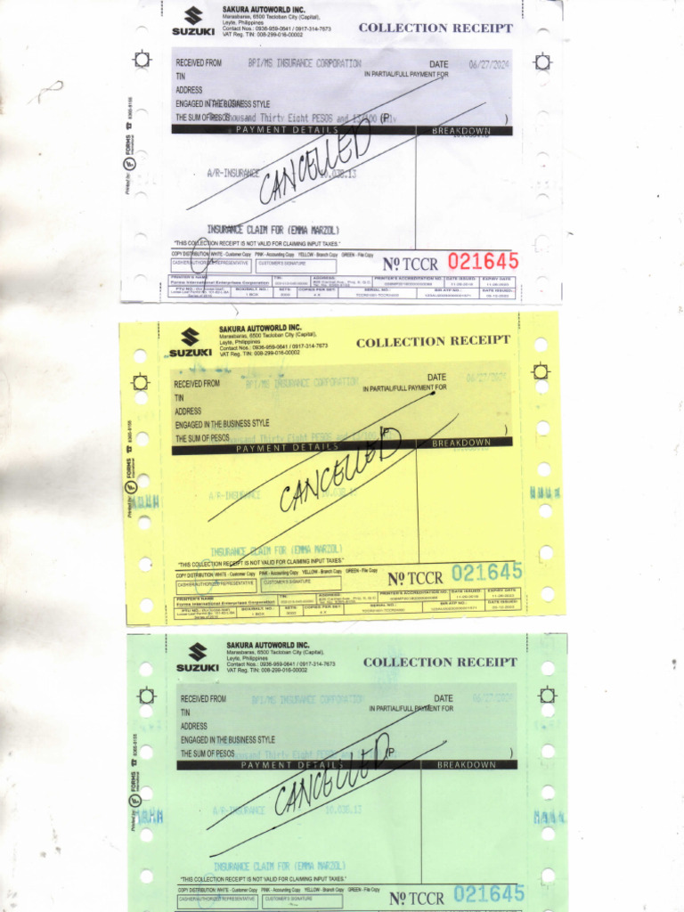 Tccr021644 Cancelled Receipt | PDF