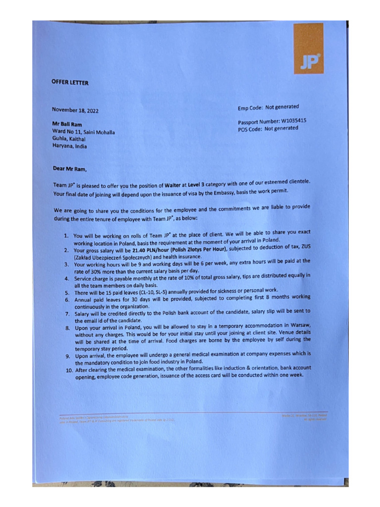 Offer Letter | PDF