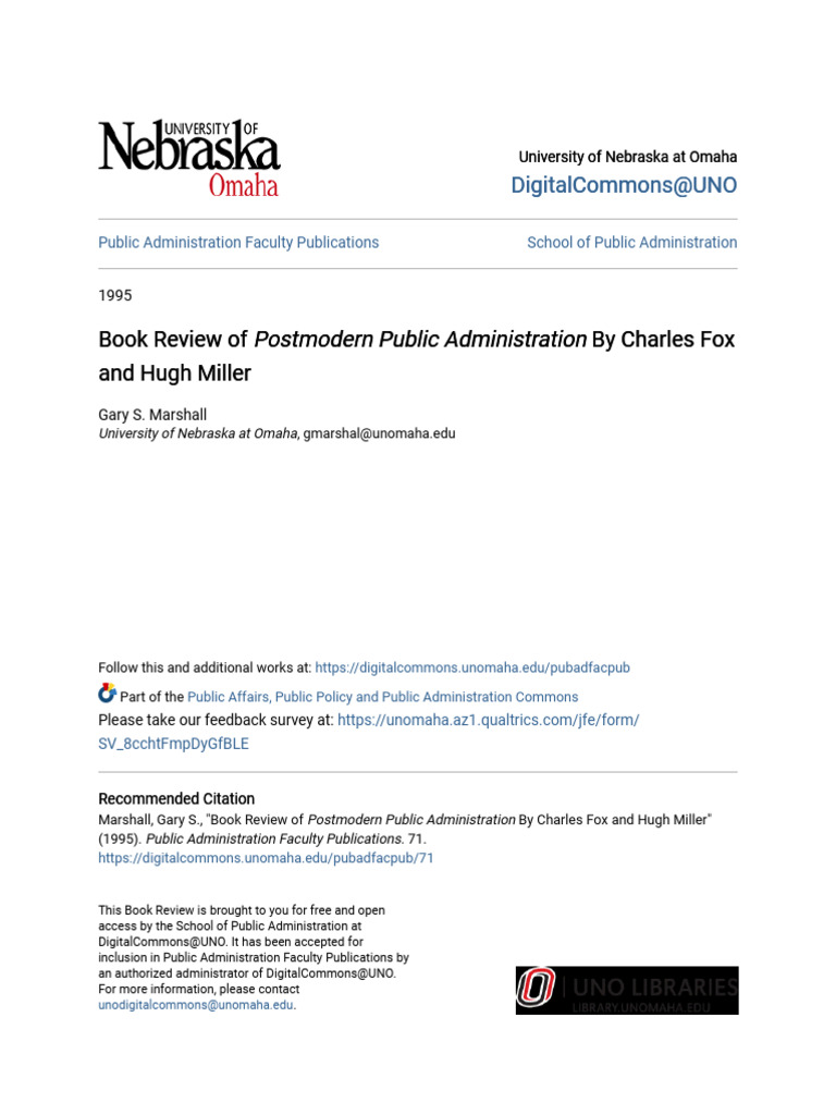 13 - Book Review of Postmodern Public Administration | PDF | Concept ...