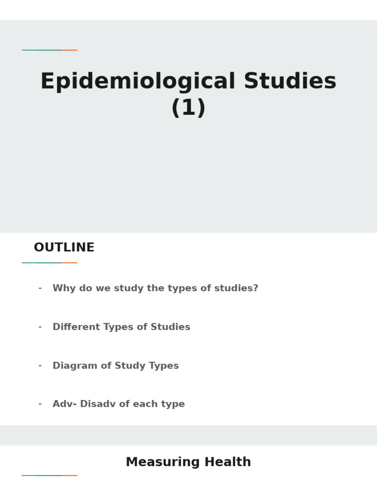 Epidemiological Studies 1 | PDF | Cohort Study | Sensitivity And Specificity