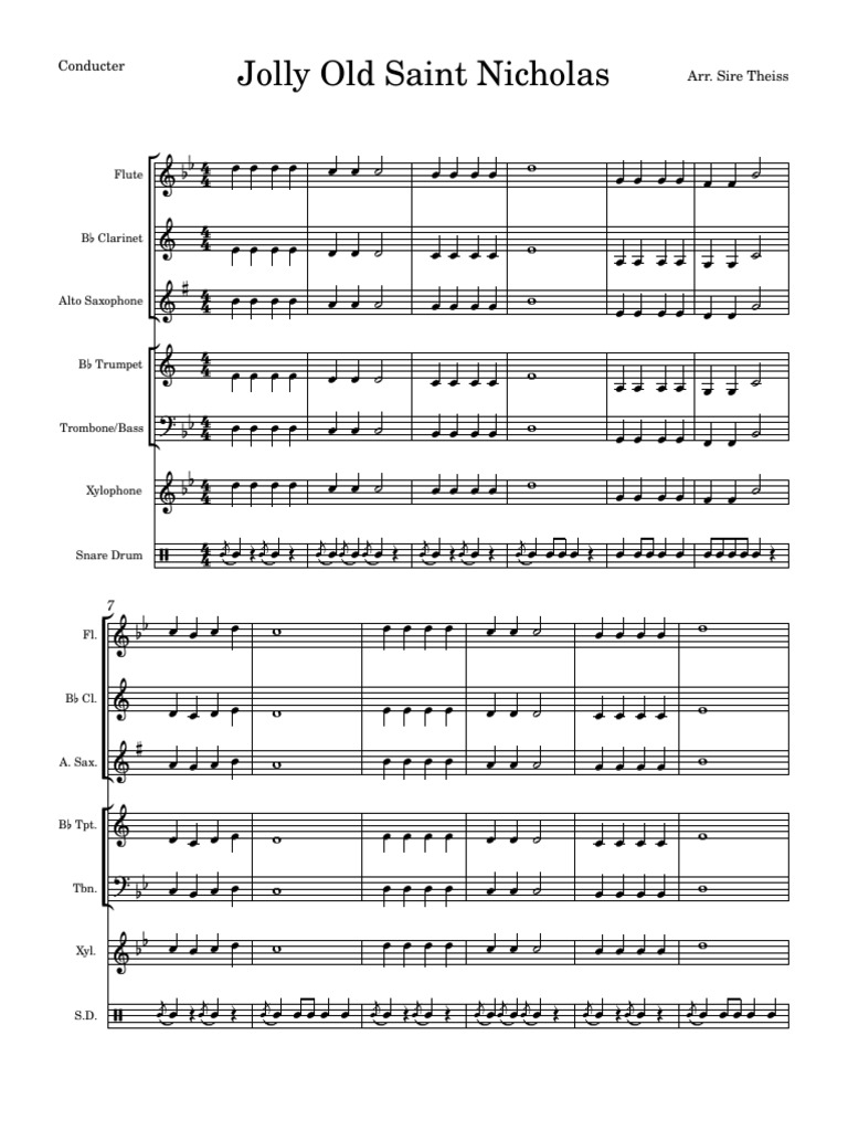 Jolly Old Saint Nicholas-Conducter | PDF | Popular Music | Musical ...