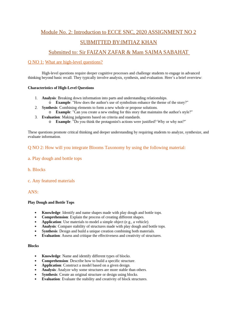 Module No 2 Assinment No 2 | PDF | Evaluation | Creativity