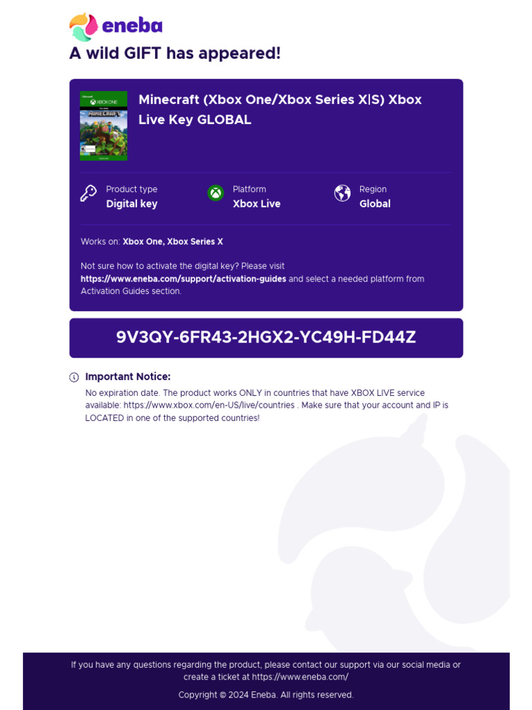Minecraft Xbox Live Key Activation Guide | PDF