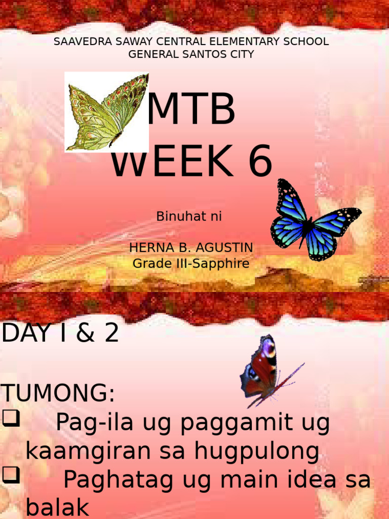 MTB Q1 WEEK 6 DAY 1-5 | PDF