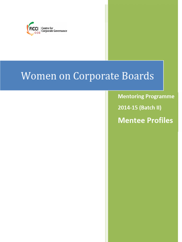 WCB Mentee Profiles - Batch-II | PDF | Mentorship | Governance