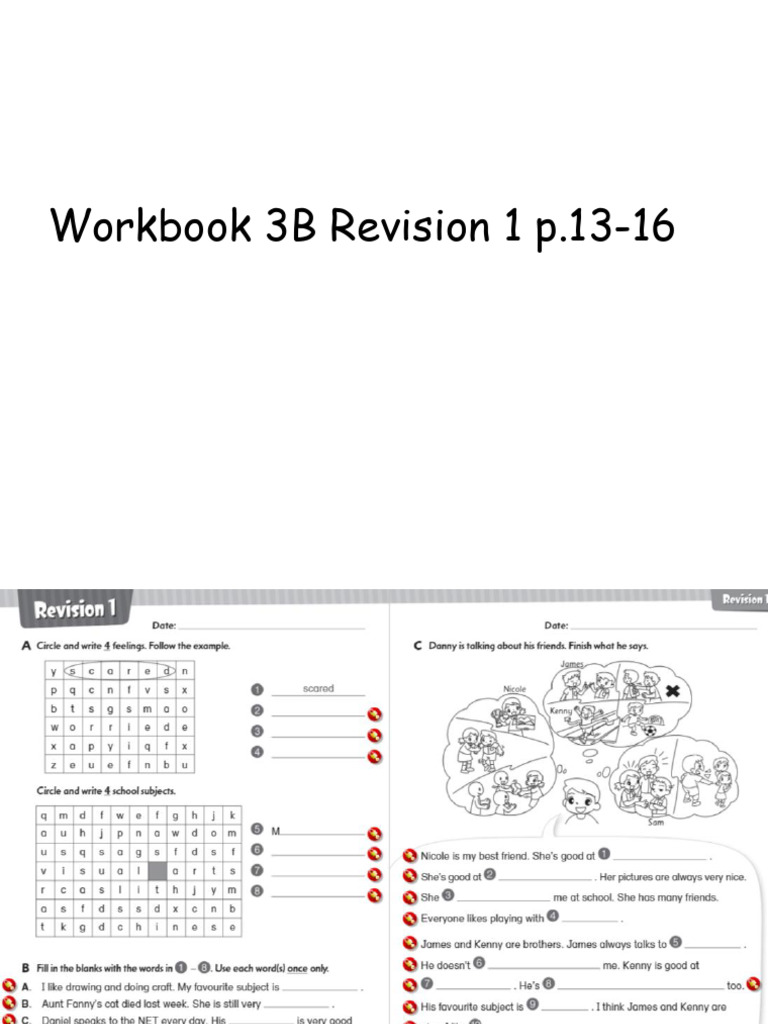 (功課) Workbook Revision 1 3B U6 p.13-16 | PDF