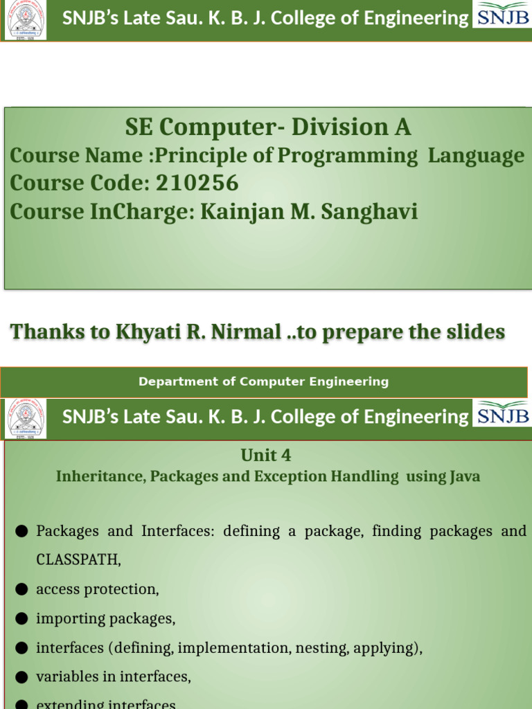 Unit 4 Part 2 Package and Interfaces | PDF | Class (Computer Programming) | Method (Computer ...