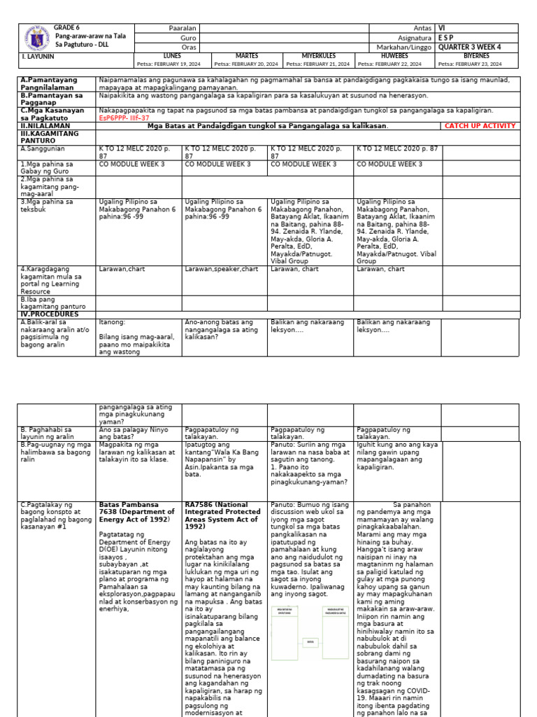 DLL_ESP 6_Q3_W4 | PDF